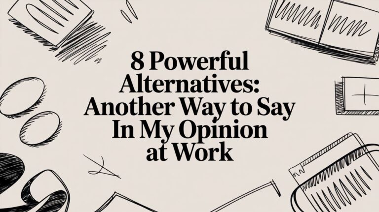 8 Powerful Alternatives: Another Way to Say in My Opinion at Work